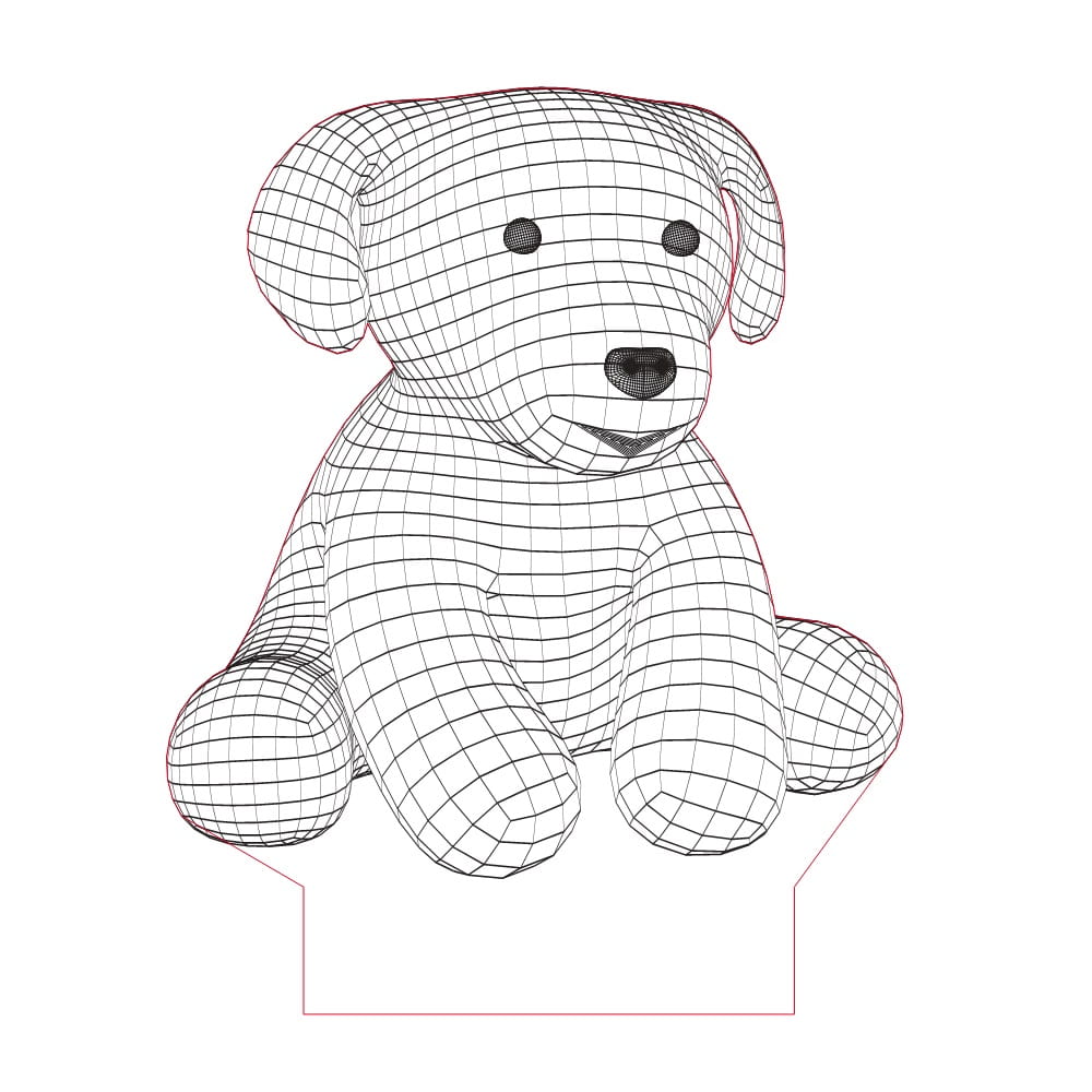 Laser Engraved Puppy Dog 3D Illusion Table Lamp CDR DXF File Free ...