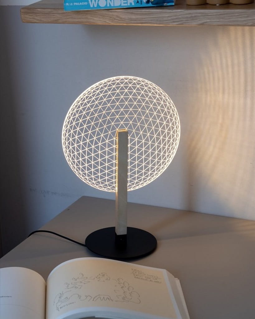 Laser Engraved Bloom Optical Illusion Table Lamp CDR File Free Download ...