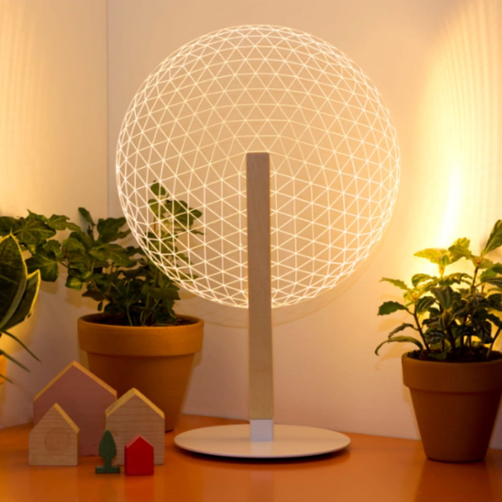 Laser Engraved Bloom Optical Illusion Table Lamp CDR File Free Download ...