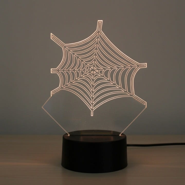 Laser Engraved Spider Web Acrylic Table Lamp CDR File Free Download | Vecty
