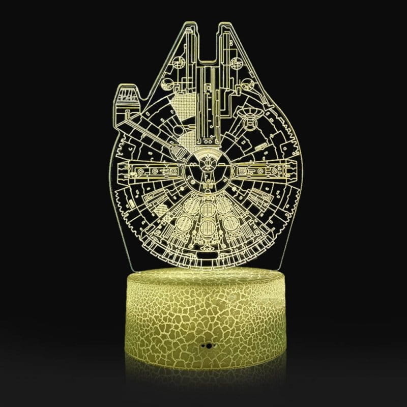 Laser Engraved Star Wars Millennium Falcon 3D Optical illusion Lamp CDR ...