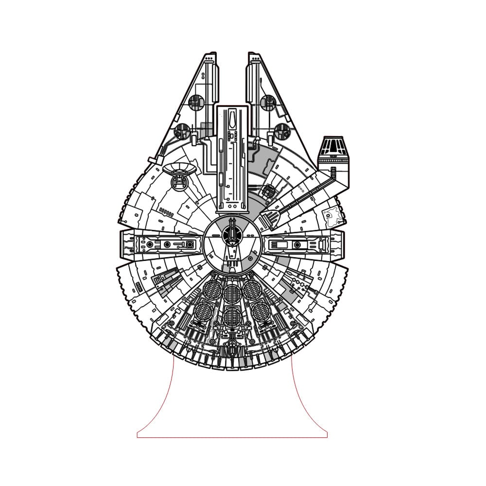 Laser Engraved Star Wars Millennium Falcon 3D Optical illusion Lamp CDR ...