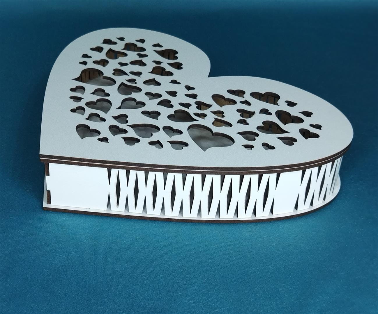 Laser Cut Heart Shaped Wooden Gift Box for Valentines Day CDR File Free ...