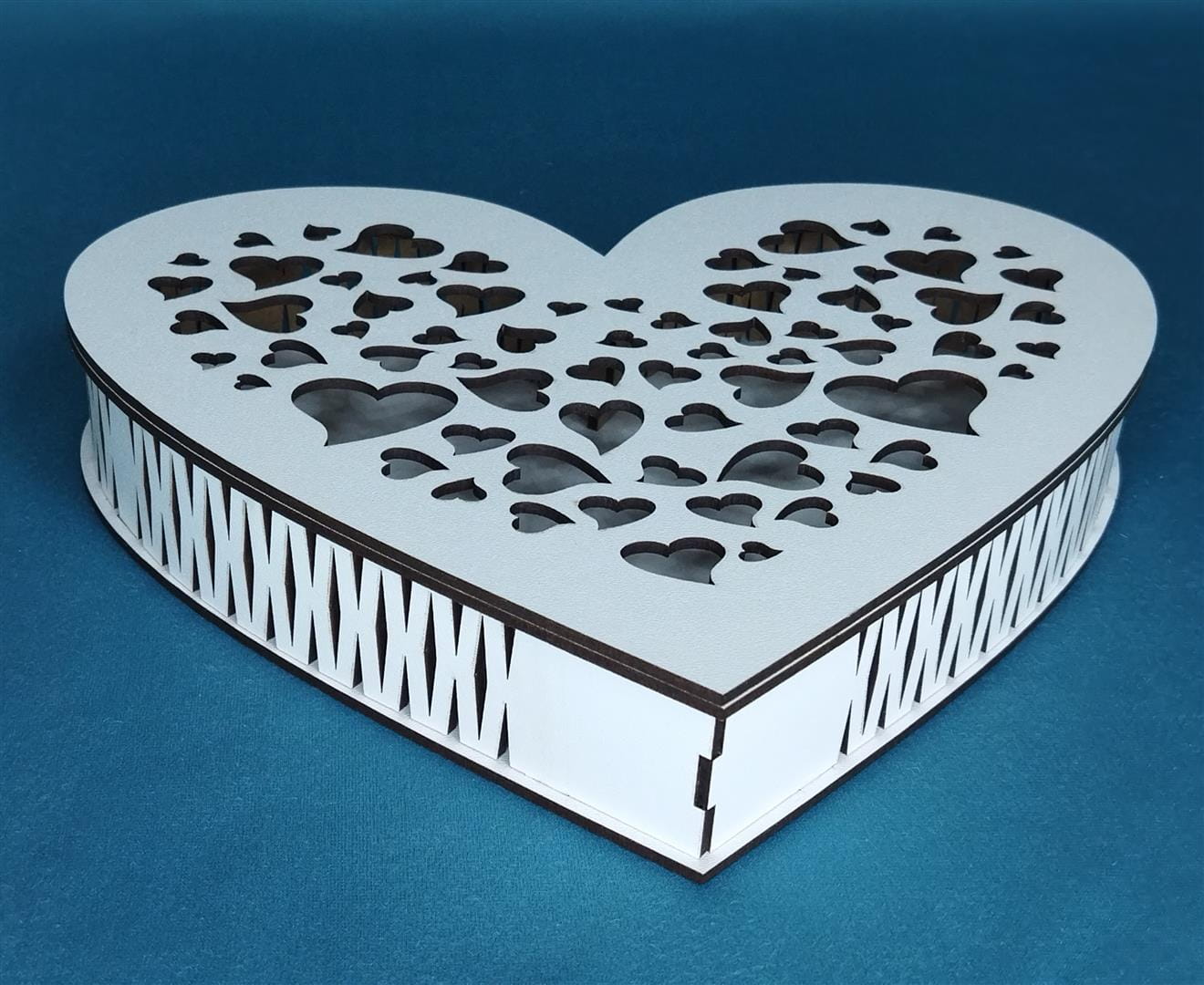 Laser Cut Heart Shaped Wooden Gift Box for Valentines Day CDR File Free ...