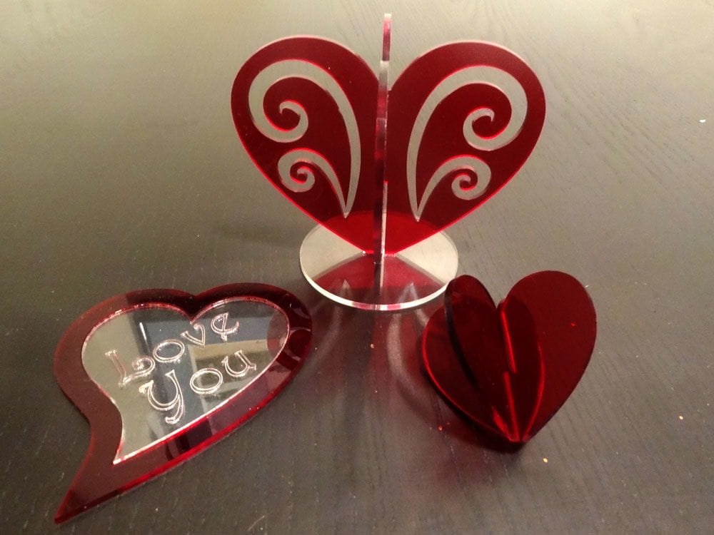 Laser Cut Acrylic Valentine Hearts DXF PDF File Free Download | Vecty