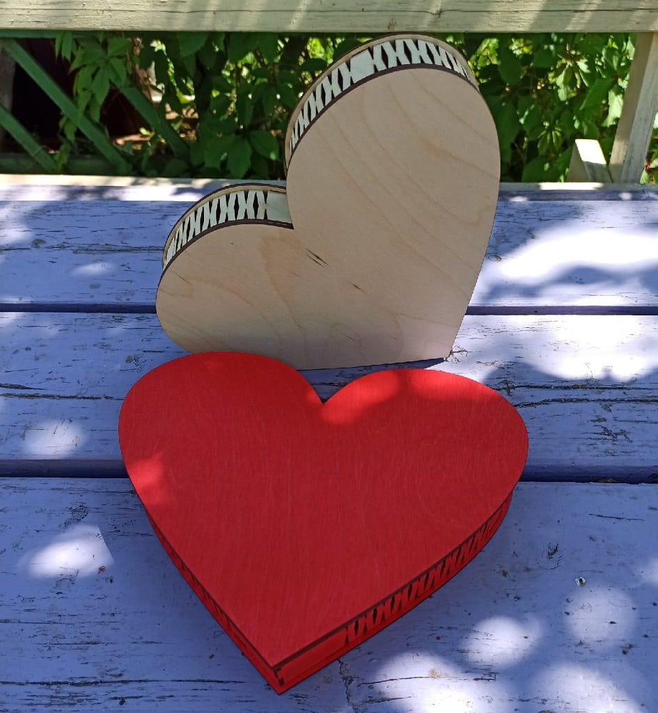 Laser Cut Heart Shaped Treat Gift Box CDR File Free Download | Vecty