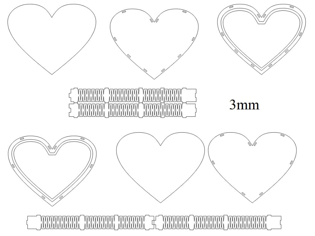 Laser Cut Heart Shaped Sweet Treat Gift Box CDR File Free Download | Vecty