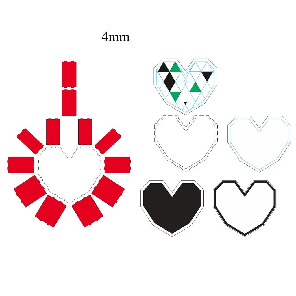 Laser Cut Heart Shaped Wooden Treat Box CDR File Free Download | Vecty