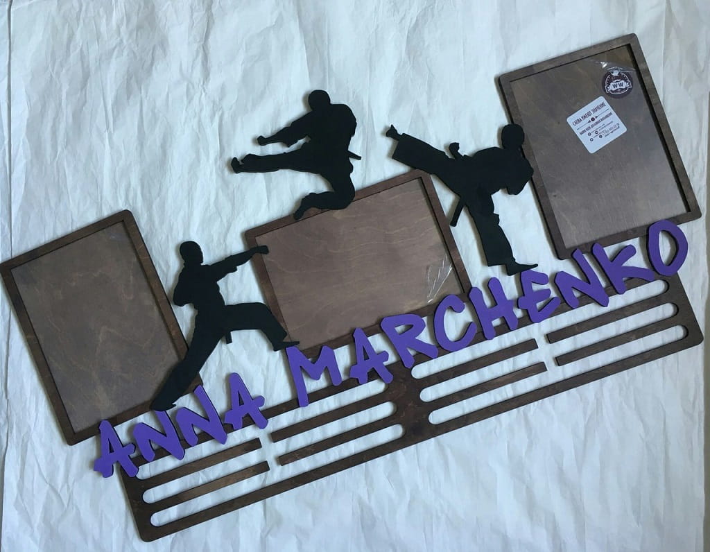 Laser Cut Taekwondo Medal Display Holder with Photo Frame CDR SVG File ...
