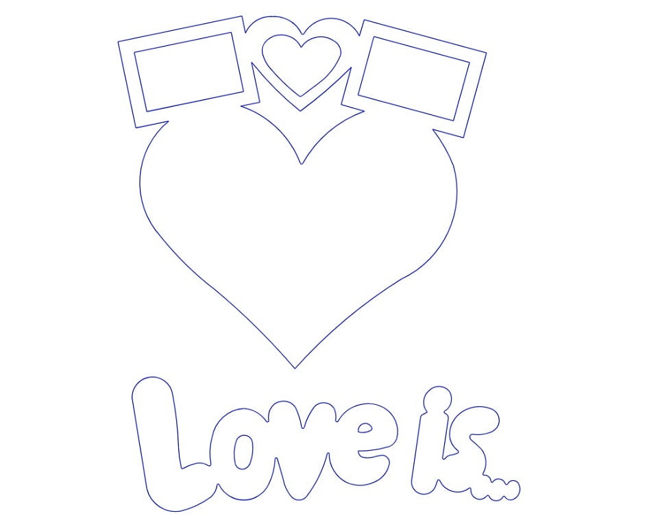 Love Is Valentines Day Photo Frame Laser Cut Design CDR SVG File Free ...