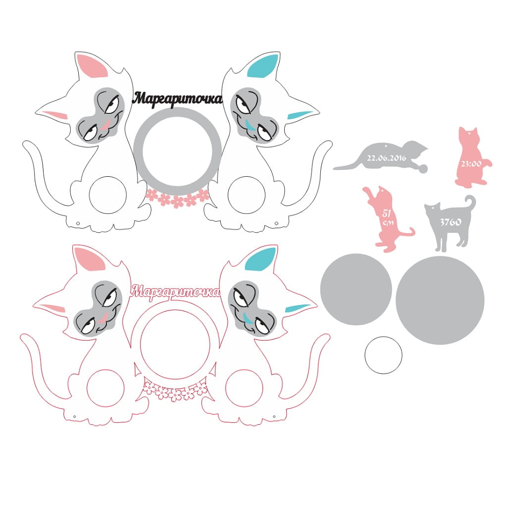 Laser Cut Decorative Wooden Birth Announcement Frame CDR File Free ...