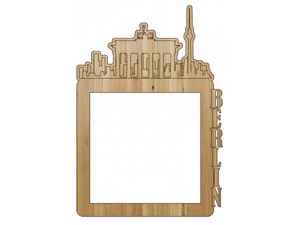 Berlin Wooden Photo Frame Laser Cut Brandenburg Gate and TV Tower ...