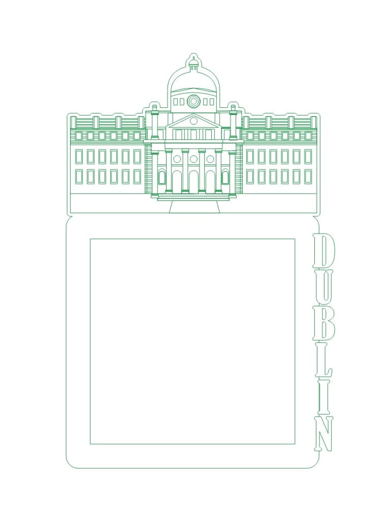 Dublin Wooden Photo Frame Laser Cut Custom House Design CDR DXF File ...