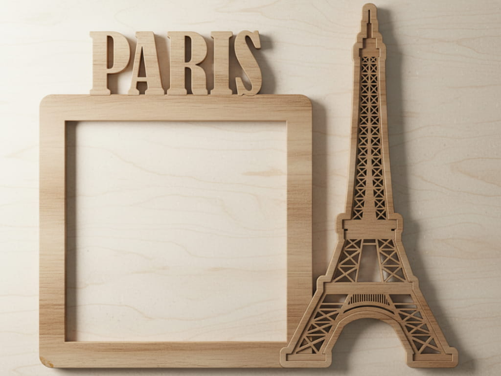 Paris Wooden Photo Frame Laser Cut Eiffel Tower Design CDR DXF File ...