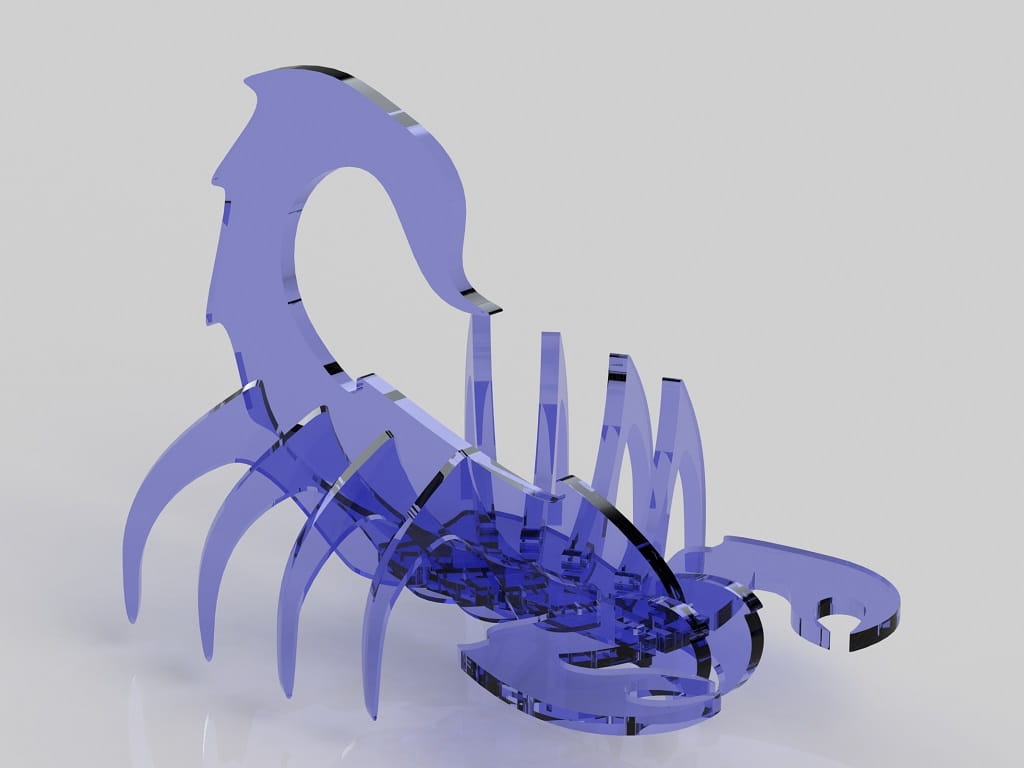 3D Wooden Scorpion Puzzle Laser Cut Assembly Model Kit DXF File Free ...