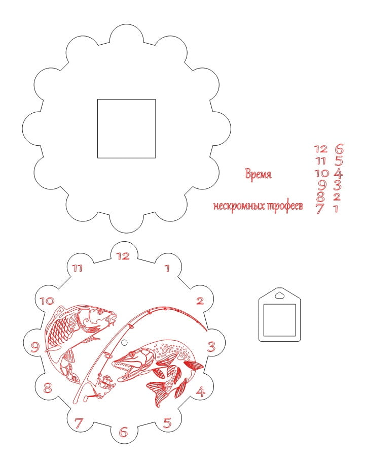 Fishing Wall Clock Laser Cut Personalized Fish Design CDR SVG File Free ...