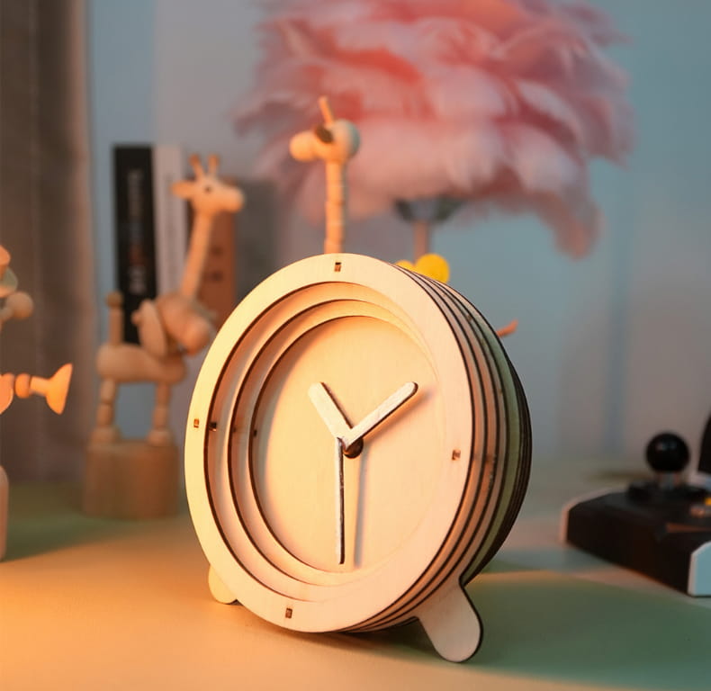 Wooden Table Clock Laser Cut Minimalist Layered Design DXF File Free ...