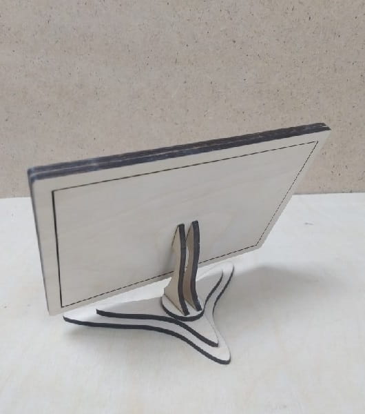 Laser Cut Computer Monitor Wooden Desk Photo Frame CDR SVG File Free ...