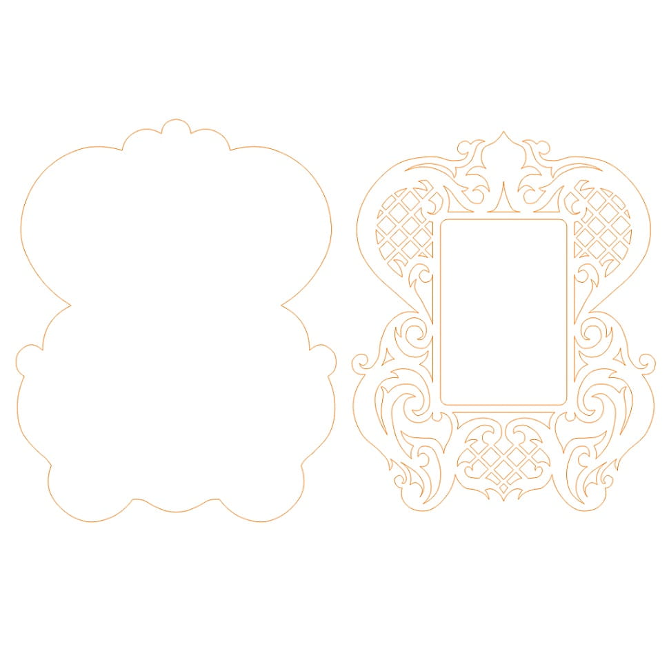 Laser Cut Ornate Mirror and Photo Frame | Decorative Scroll Design DXF ...