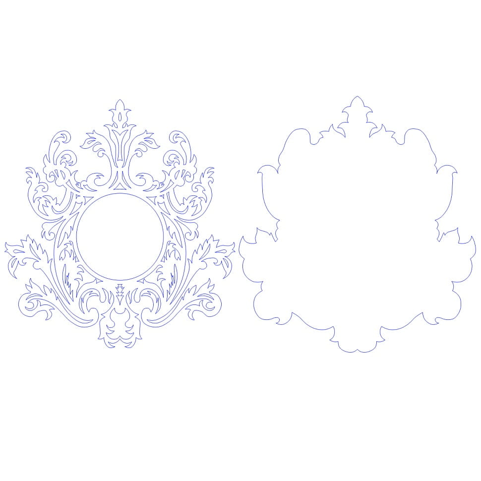 Laser Cut Vintage Ornate Photo and Mirror Frame DXF File Free Download ...