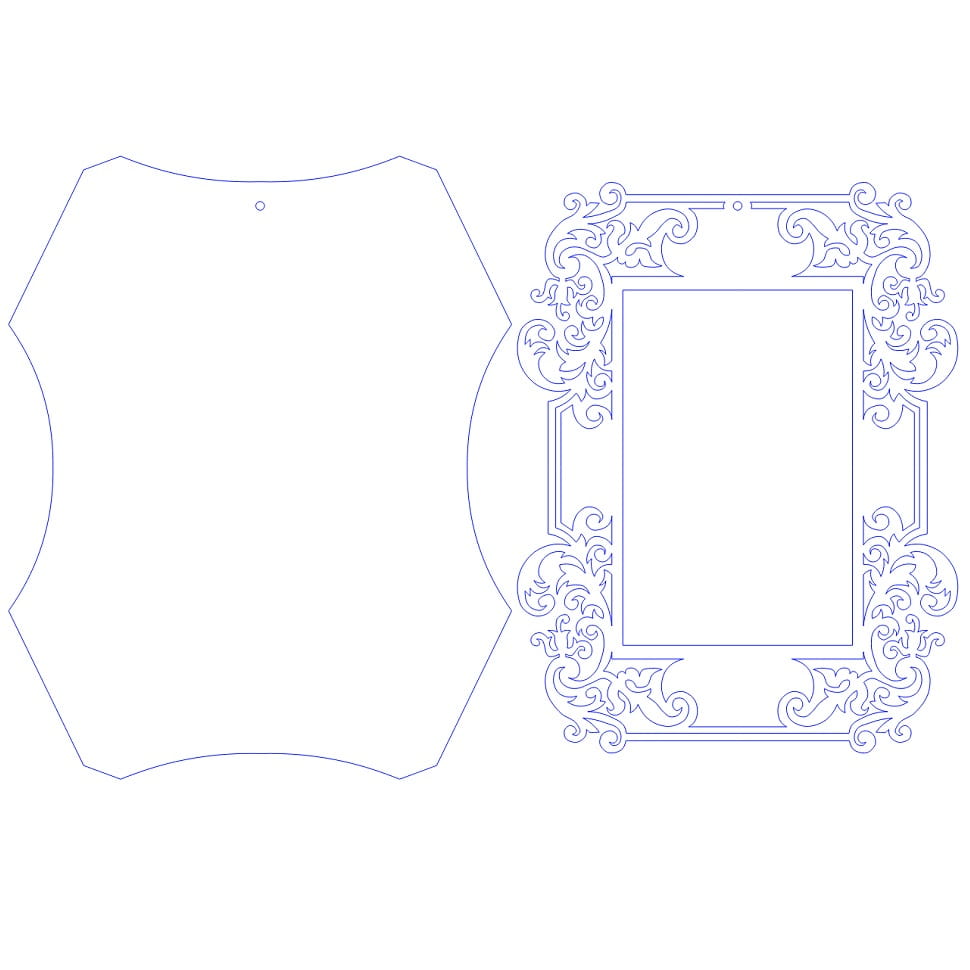 Laser Cut Ornate Photo and Mirror Frame | Vintage Scroll Saw Design DXF ...