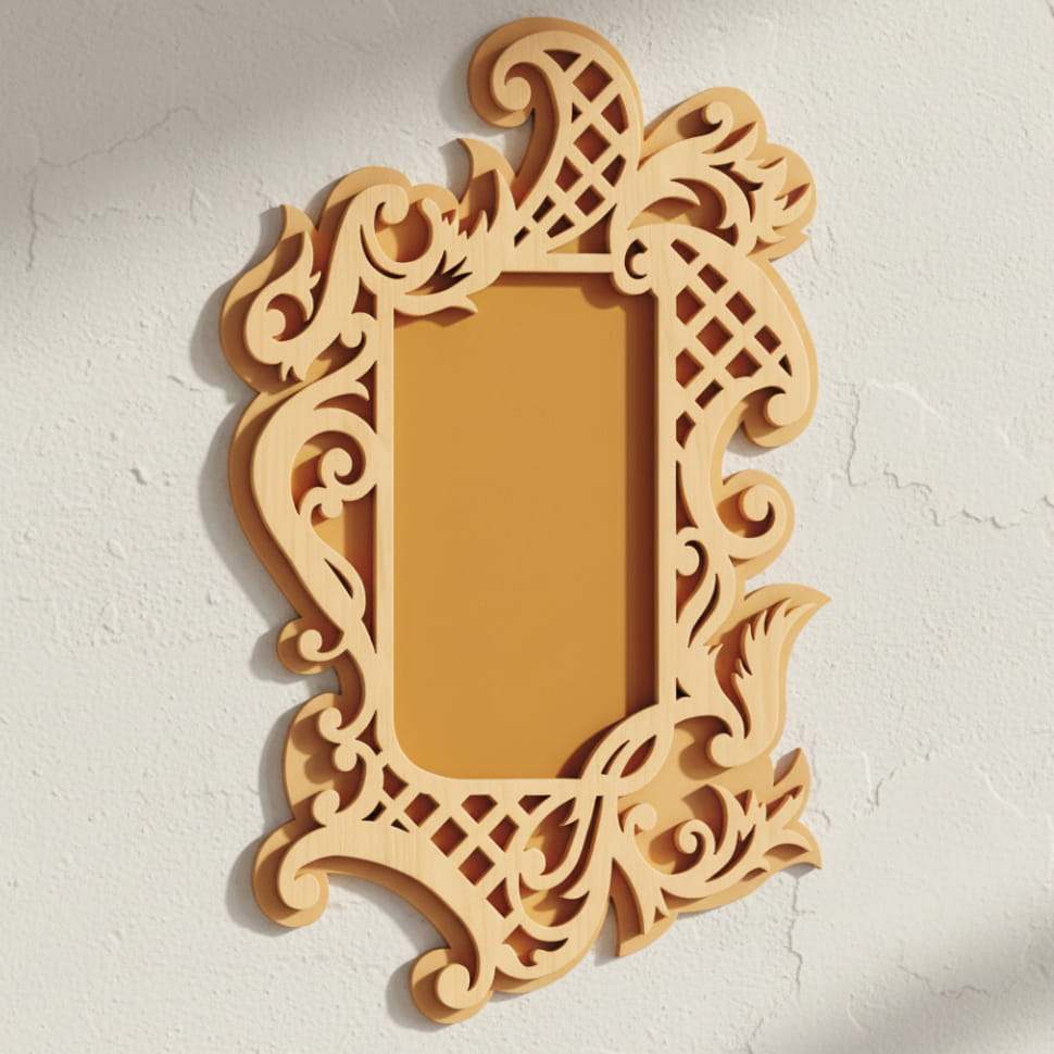Laser Cut Ornate Floral Picture and Mirror Frame DXF File Free Download ...
