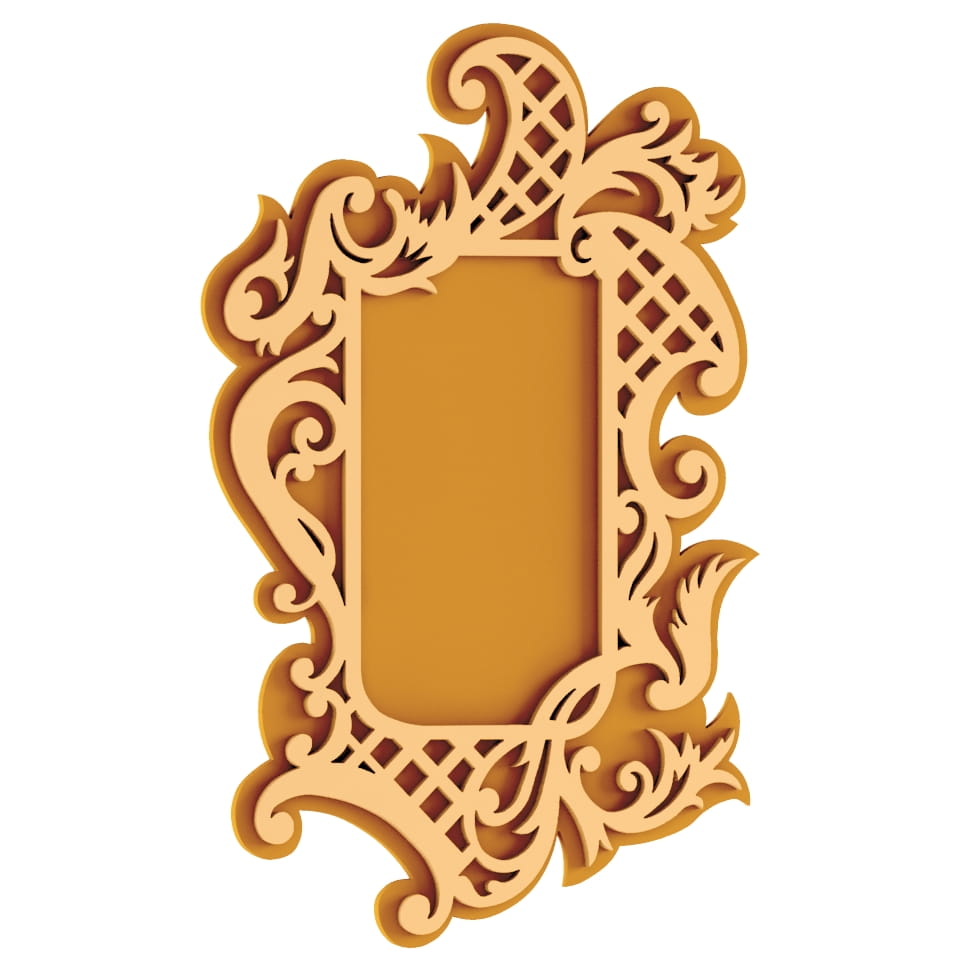 Laser Cut Ornate Floral Picture and Mirror Frame DXF File Free Download ...