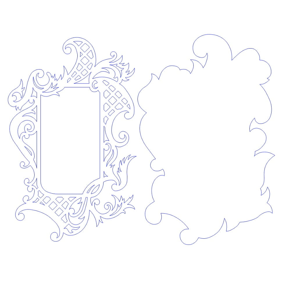 Laser Cut Ornate Floral Picture and Mirror Frame DXF File Free Download ...