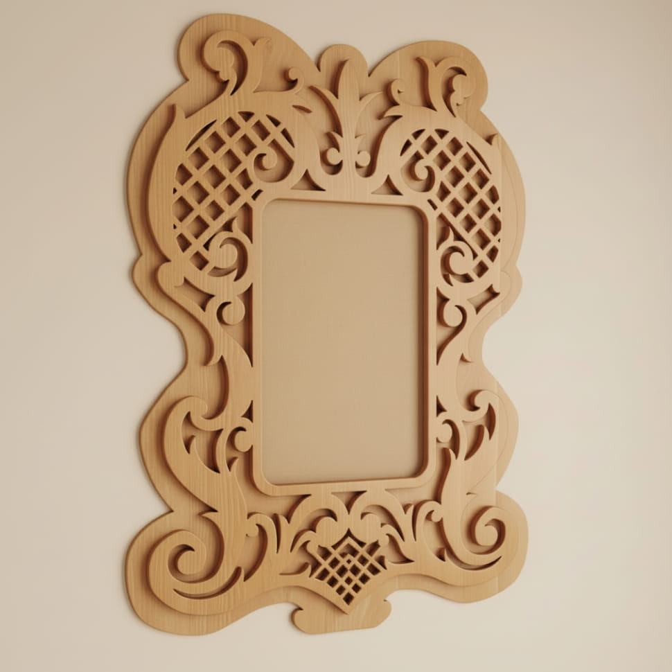 Laser Cut Ornate Photo and Mirror Frame | Classic Frame Design DXF File ...