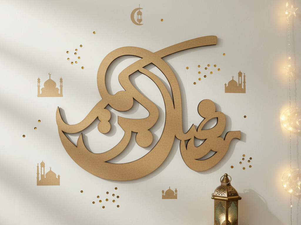 Laser Cut Ramadan Kareem Islamic Calligraphy Wall Decor CDR DXF SVG ...