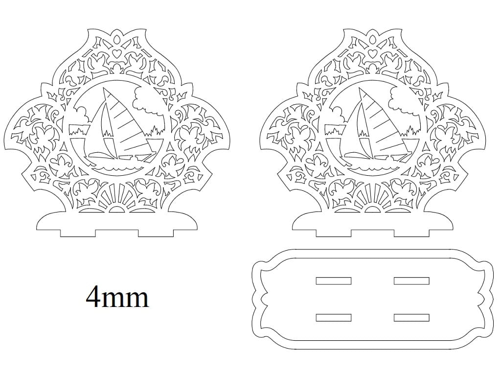 Laser Cut Wooden Sailboat Napkin Holder for Nautical Table Decor CDR ...