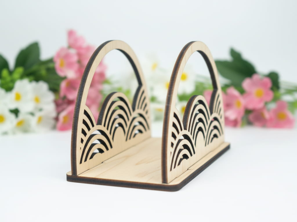Laser Cut Wave Design Wooden Napkin Holder CDR SVG File Free Download ...