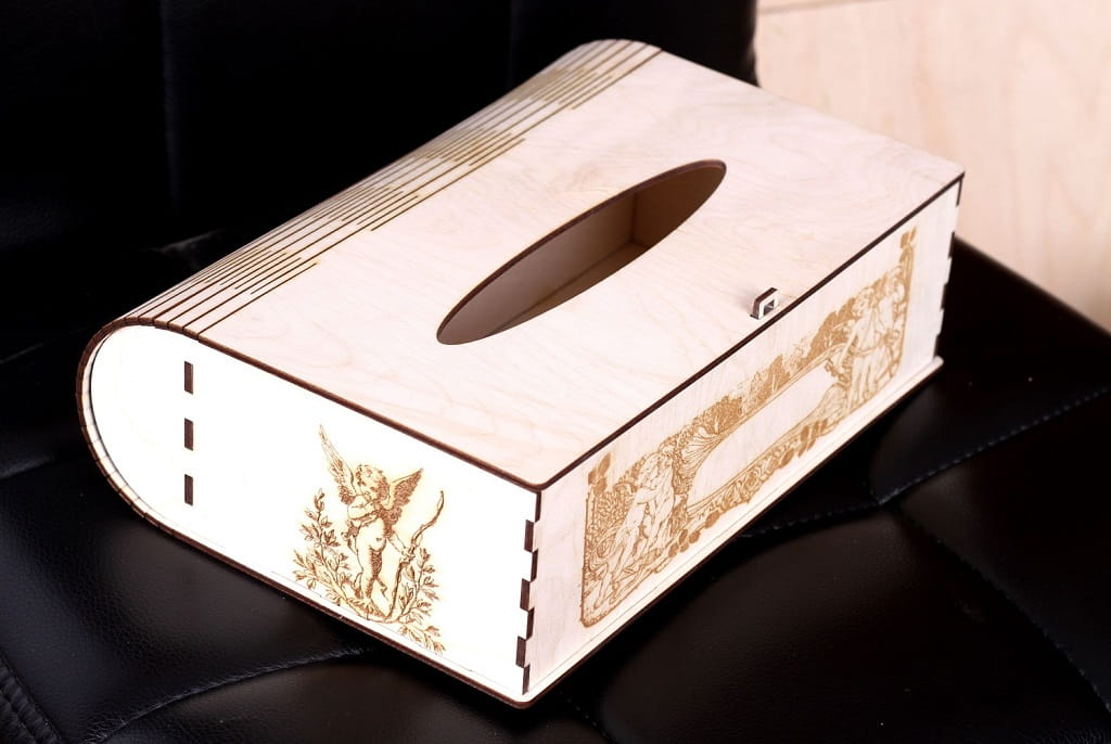 Laser Cut Living Hinge Tissue Box for Home Decor CDR File Free Download ...