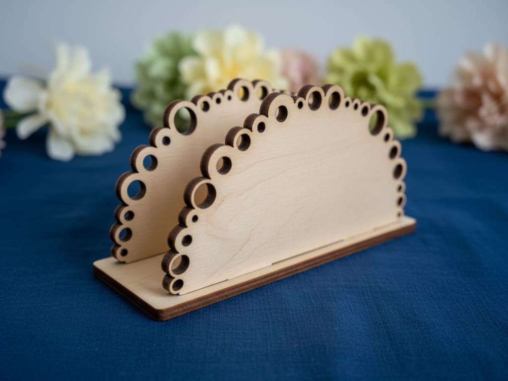 Laser Cut Wooden Serviette Holder CDR File Free Download | Vecty