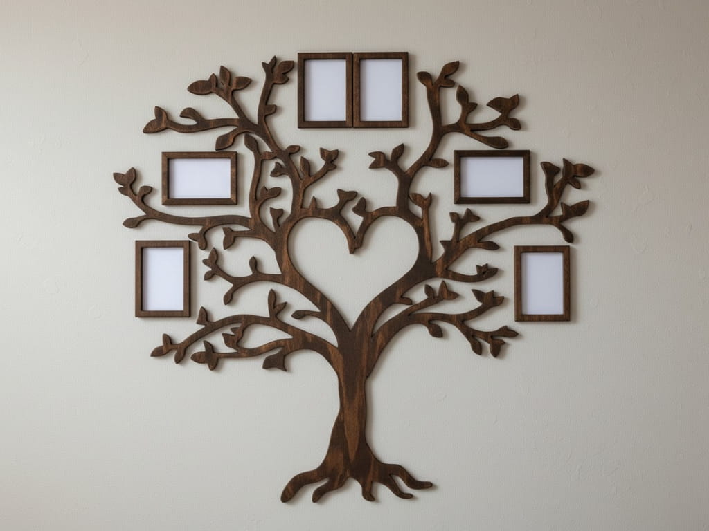 Laser Cut Family Tree Photo Frame Collage CDR SVG File Free Download ...