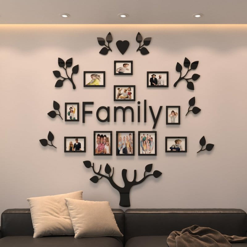 Laser Cut Family Tree Picture Frame Wall Decor CDR DXF File Free ...