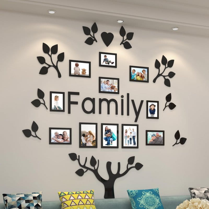 Laser Cut Family Tree Picture Frame Wall Decor CDR DXF File Free ...