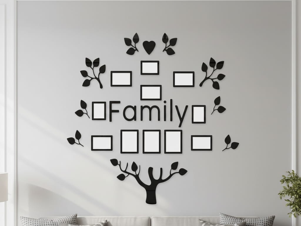 Laser Cut Family Tree Picture Frame Wall Decor CDR DXF File Free ...