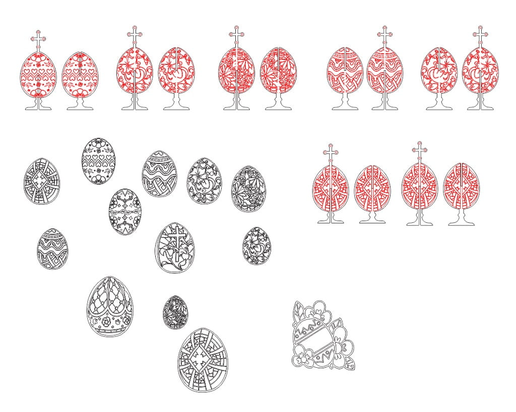 Laser Cut Cross Easter Eggs Tabletop Decorations CDR File Free Download ...