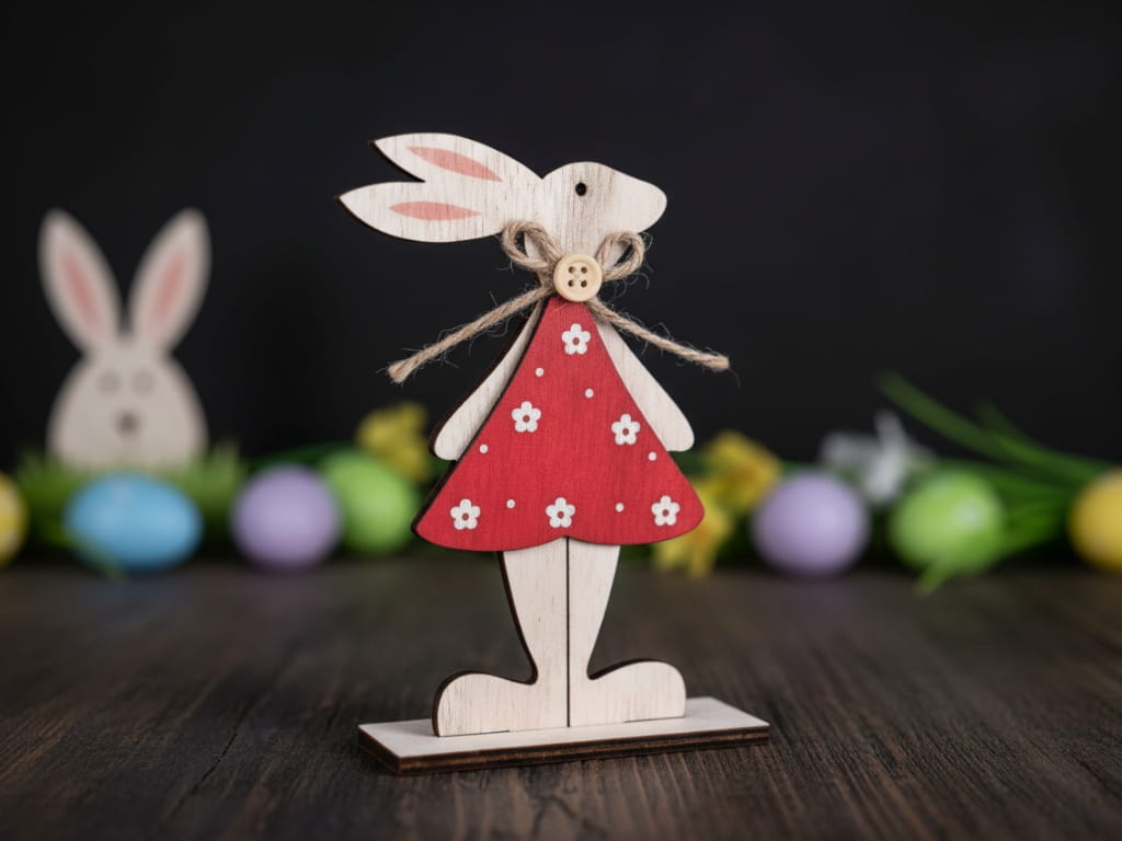 Laser Cut Easter Bunny Desktop Decor CDR DXF SVG File Free Download | Vecty
