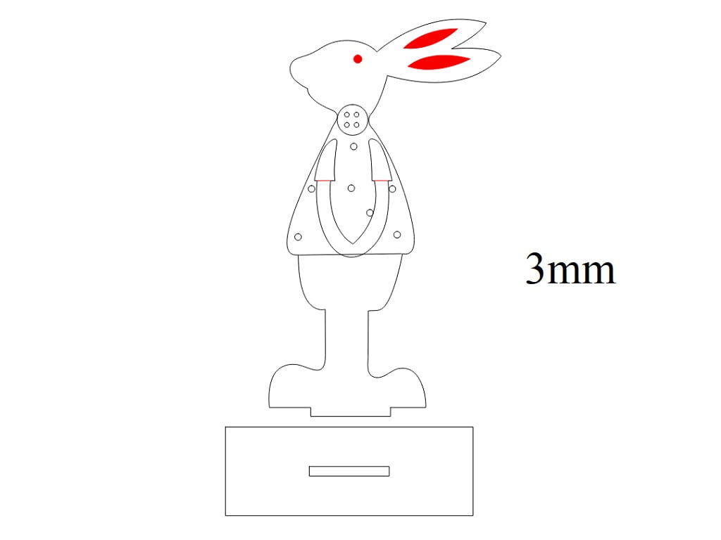 Laser Cut Wooden Rabbit Seasonal Tabletop Decoration CDR DXF SVG File ...