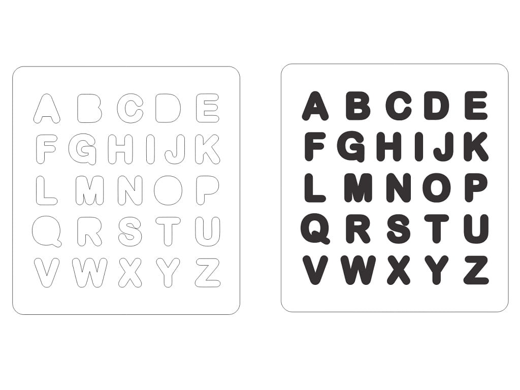 Laser Cut Montessori Wooden Alphabet Puzzles ABC Puzzle Board CDR DXF ...