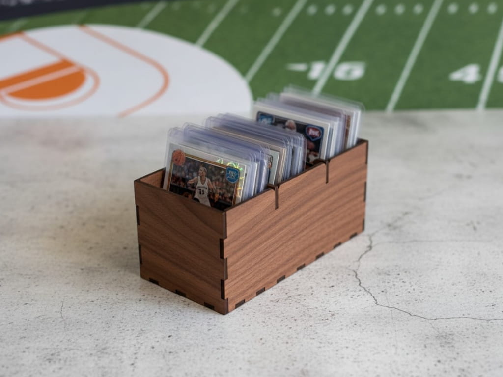 Laser Cut Wooden Trading Card Storage Box SVG File Free Download | Vecty