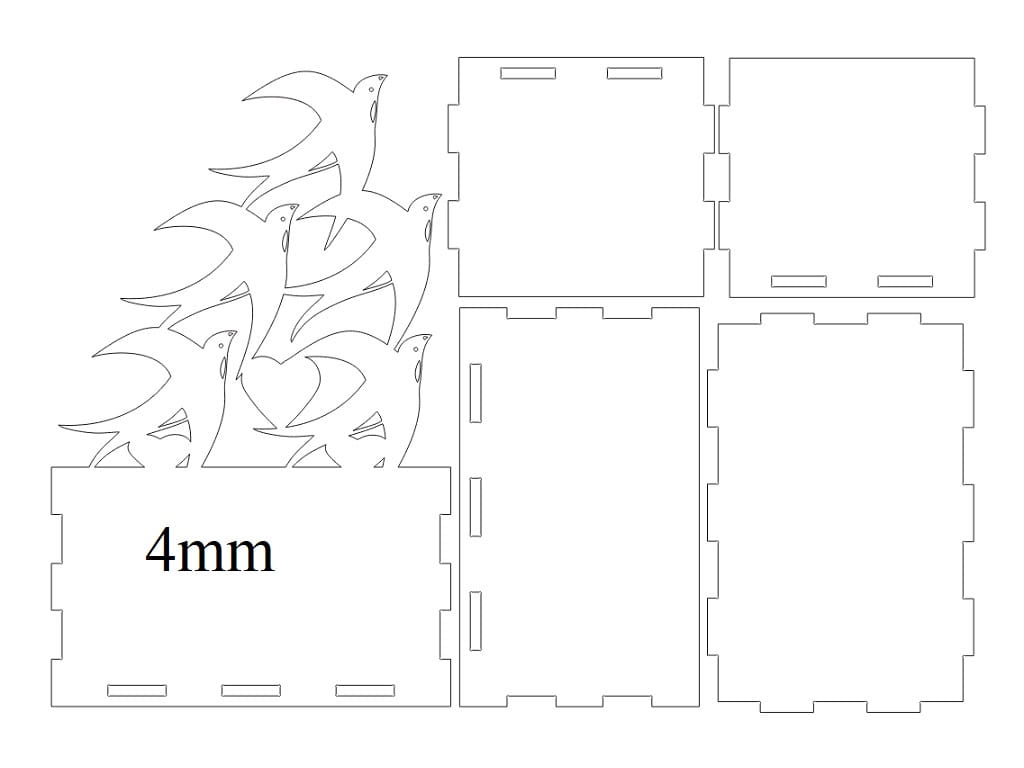 Laser Cut Wooden Love Birds Flower Box CDR SVG File Free Download | Vecty
