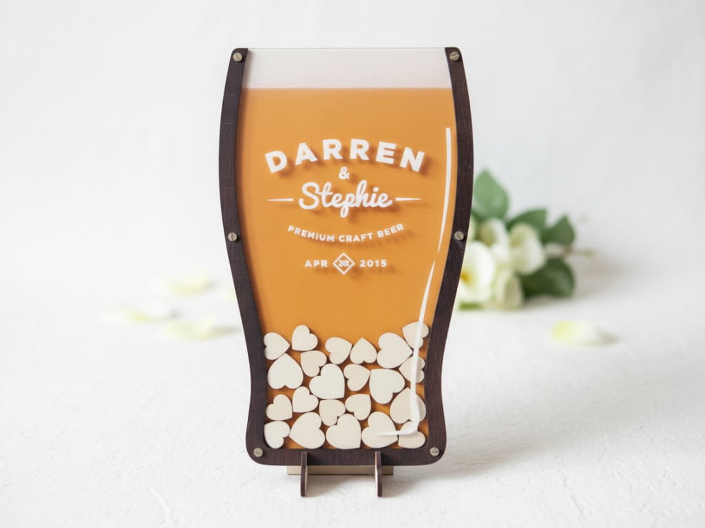 Laser Cut Wedding Guest Book Heart Drop Box Frame CDR File Free ...
