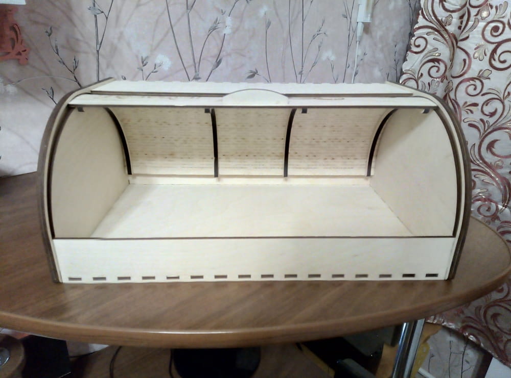 Laser Cut Wooden Kitchen Bread Box DWG File Free Download | Vecty