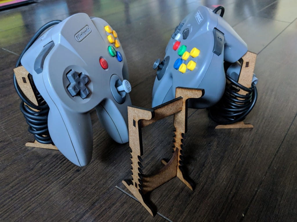 Laser Cut Wooden Nintendo 64 Controller Stand CDR SVG File Free ...