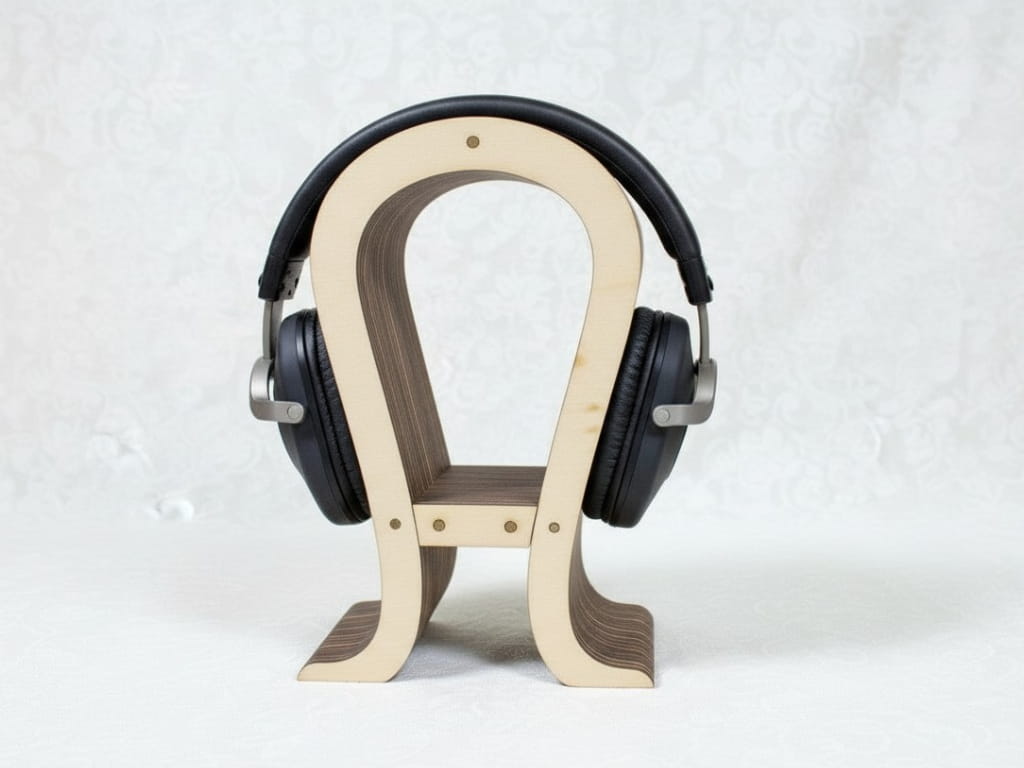 Laser Cut Multilayer Wooden Headphone Stand CDR File Free Download | Vecty
