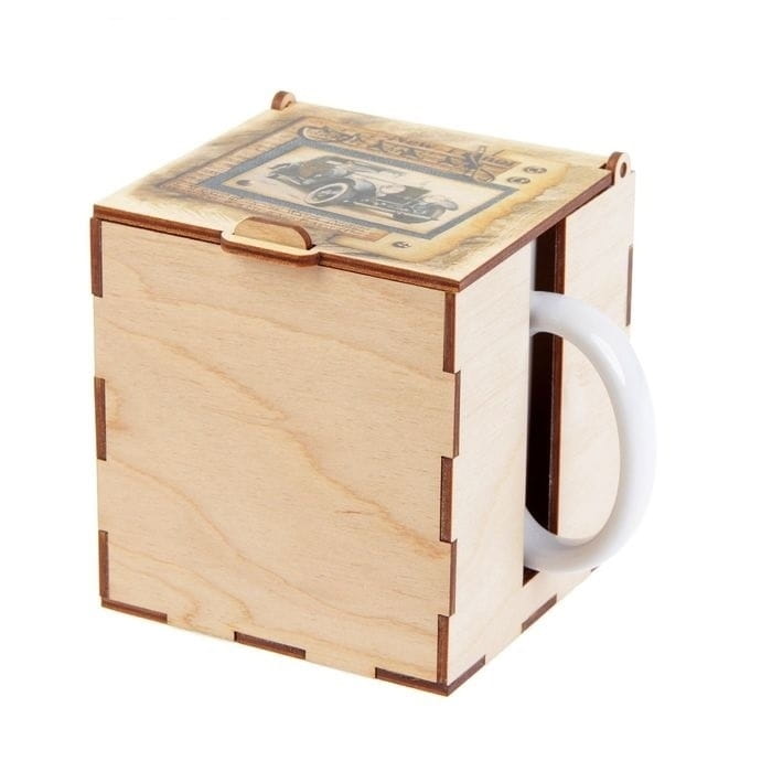 Laser Cut Wooden Mug Gift Box CDR SVG File Free Download | Vecty