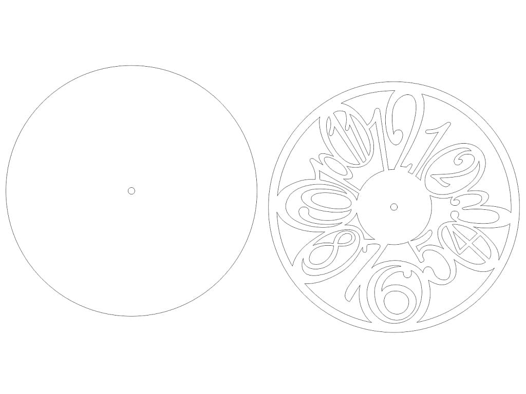 Laser Cut Cool Big Numbers Wall Clock CDR SVG File Free Download | Vecty